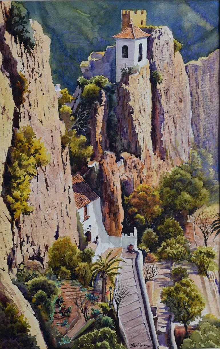 El castell de Guadalest Painting by Francisco Molina BALDERAS | Saatchi Art