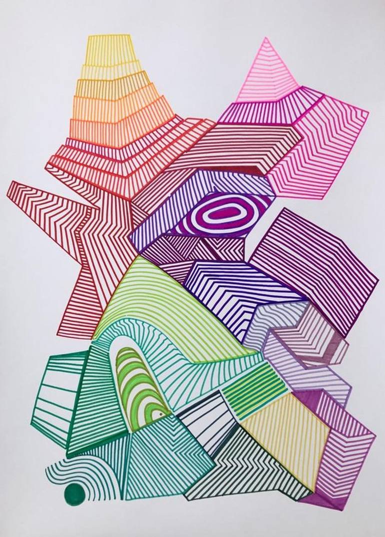 Pinnacles Drawing by Roman Sokolov | Saatchi Art