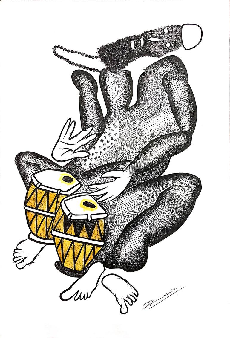 Indian Musician Series - 01 Drawing by Rashid Ahamad | Saatchi Art