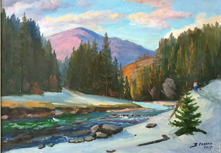 Карпатські гори Painting by Василь Сенько | Saatchi Art