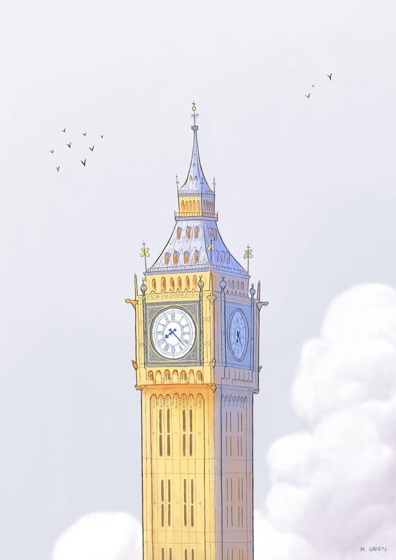 London Clock Tower Drawing
