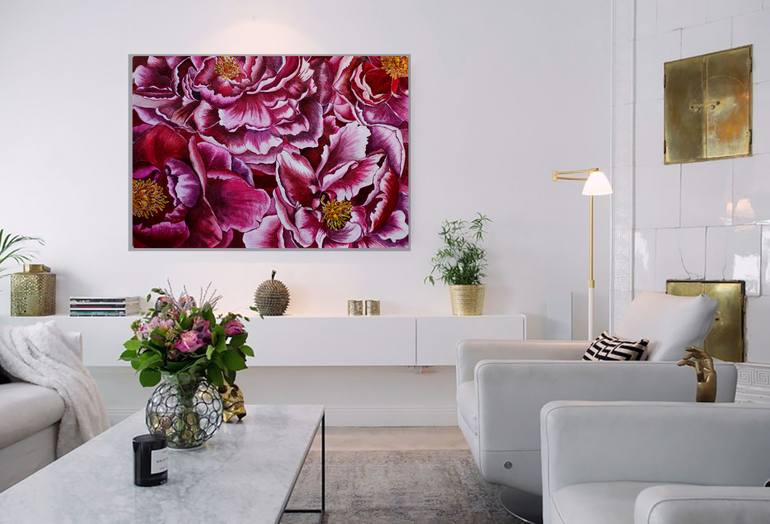 PEONIES Drawing by Olena Horbatenko | Saatchi Art