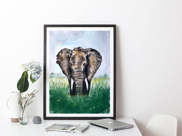 Elephant Painting by Olena Horbatenko | Saatchi Art