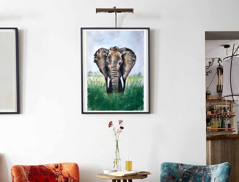 Elephant Painting by Olena Horbatenko | Saatchi Art