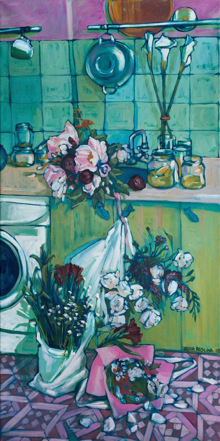 Flowers Dried On The Ninth Day After My Birthday Painting by Xenia Raw ...