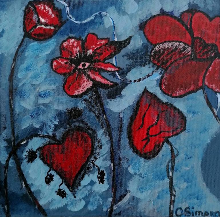 The eyes of the flowers Painting by Simona Constantin | Saatchi Art