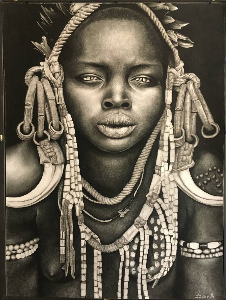 African Drawing by Ket Bubunauri | Saatchi Art