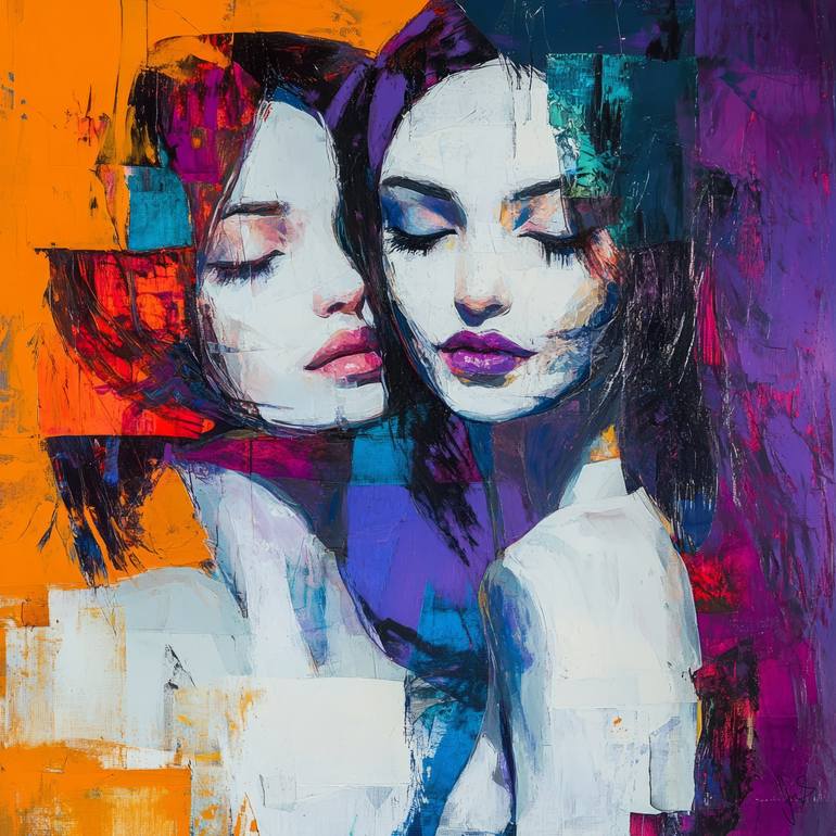 Dreaming Faces Painting by Angelo Makula | Saatchi Art