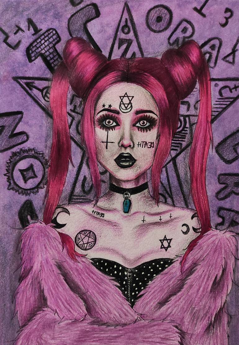 Gothic pink Drawing by Martha Farias Búkina | Saatchi Art