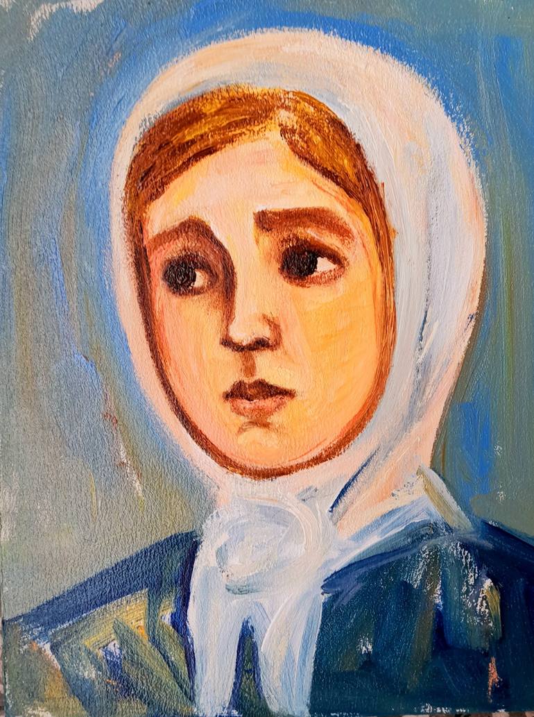 Portrait of a Russian girl Painting by Marlena Yurukova | Saatchi Art