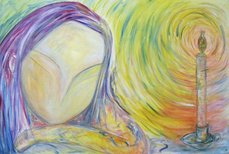 Girl in Light Painting by carolyn stringer | Saatchi Art