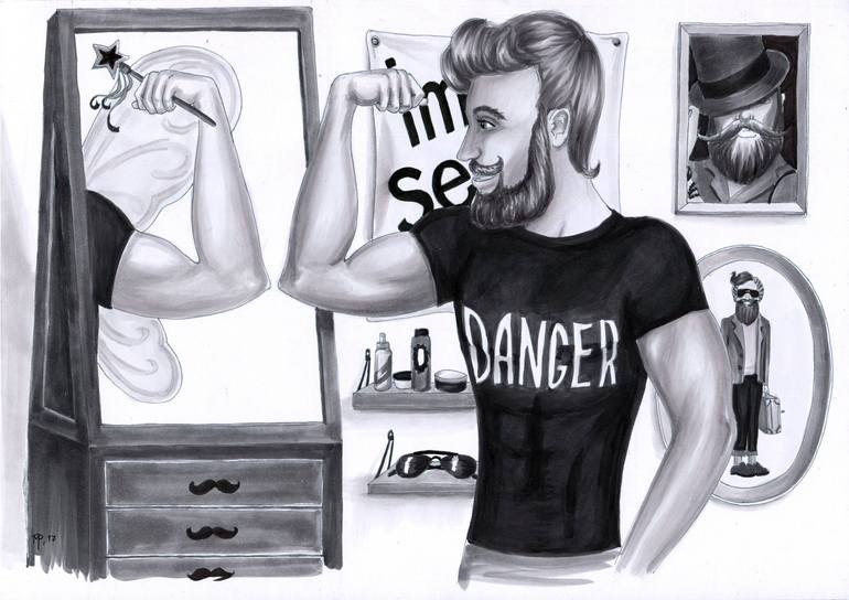 The Bearded Fairy Drawing by Maria Pesotskaya | Saatchi Art