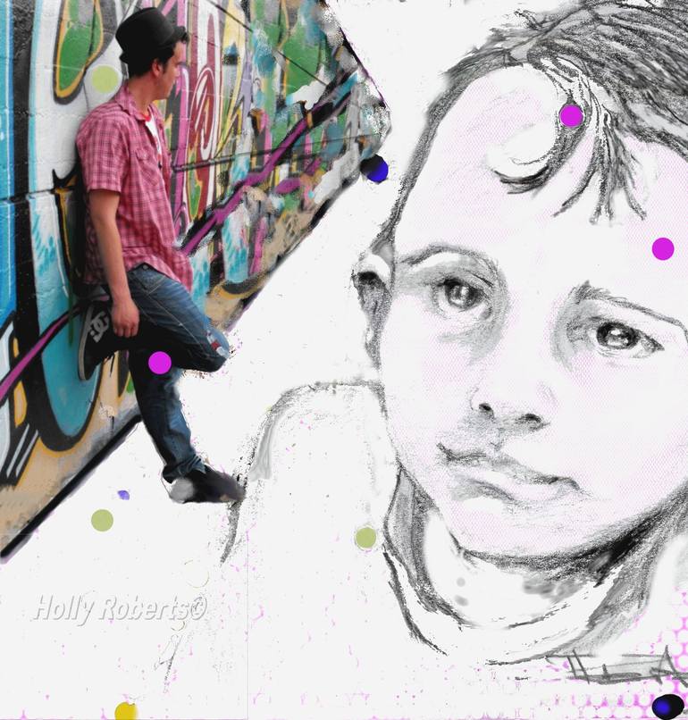 Looking Back Study Drawing by Holly Roberts | Saatchi Art