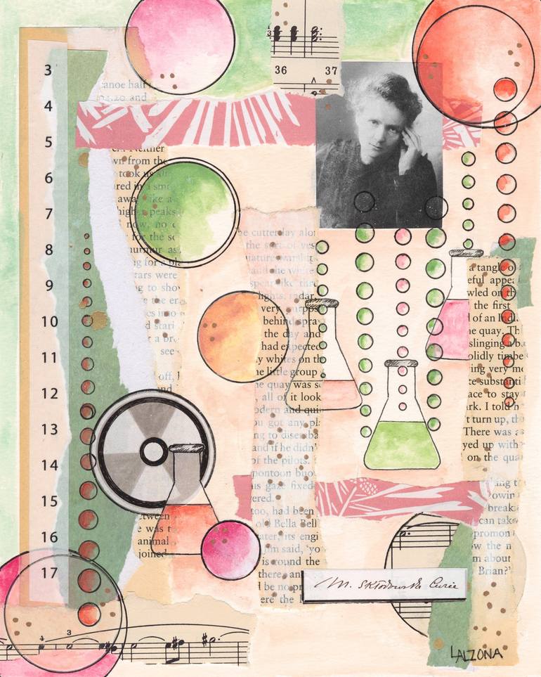 Curie - Paper Genius Collage by Liz Alzona | Saatchi Art