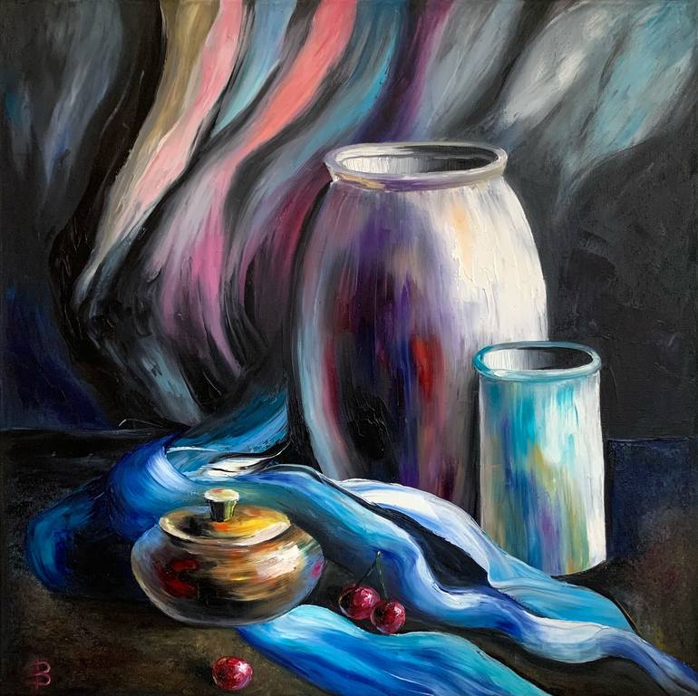 Blue veil Painting by Polina Brunner | Saatchi Art