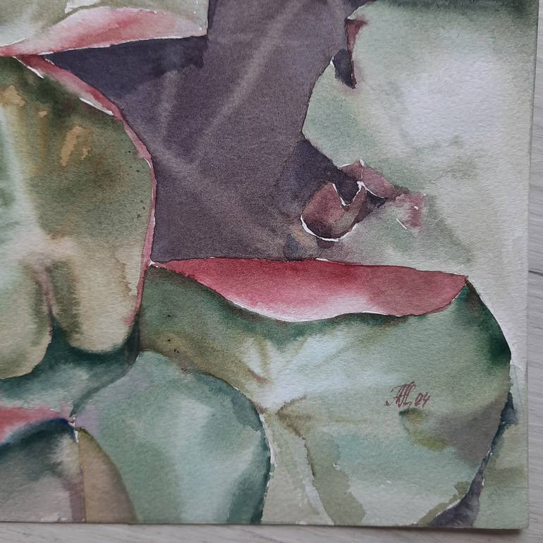 Water lilies on the pond Painting by Anna Hnatiuk | Saatchi Art