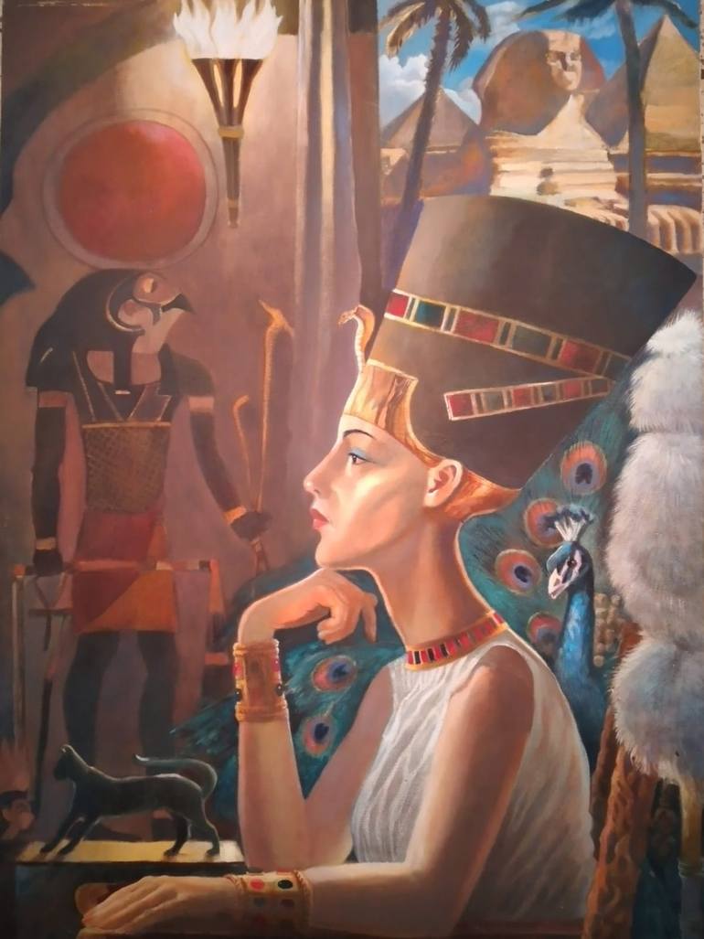 NEFERTITI QUEEN OF EGYPT Painting by Arkady Barnabov | Saatchi Art