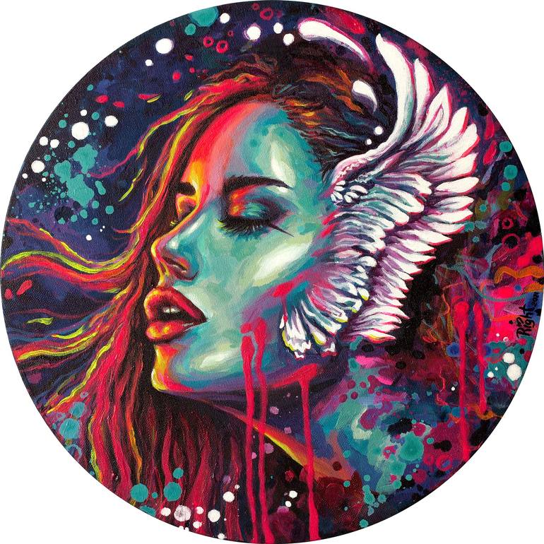 FLY HIGH original acrylic painting on canvas Painting by Elena Right ...