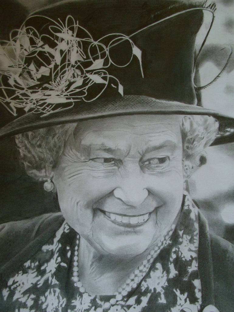 Pencil Drawing Of The Queen Elizabeth II Of England Drawing by ...