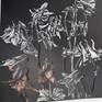 Aquilegia flower, original hand cut artwork, paper cutting Collage by Iryna Artus | Saatchi Art