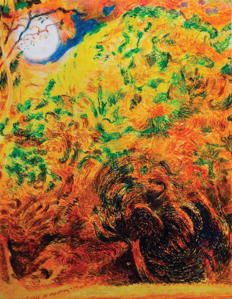 The Harvest Moon (After Samuel Palmer) Painting by Alan Falk | Saatchi Art