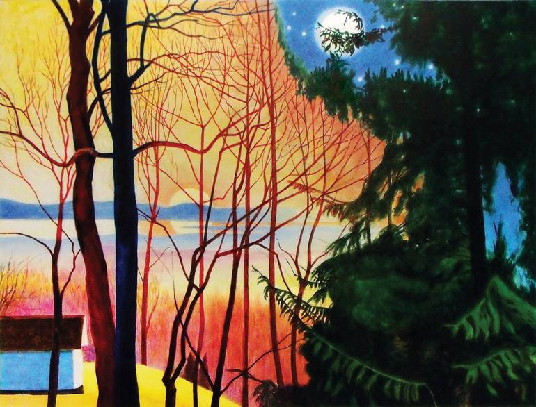 Sunset and a New Day Painting by Alan Falk | Saatchi Art