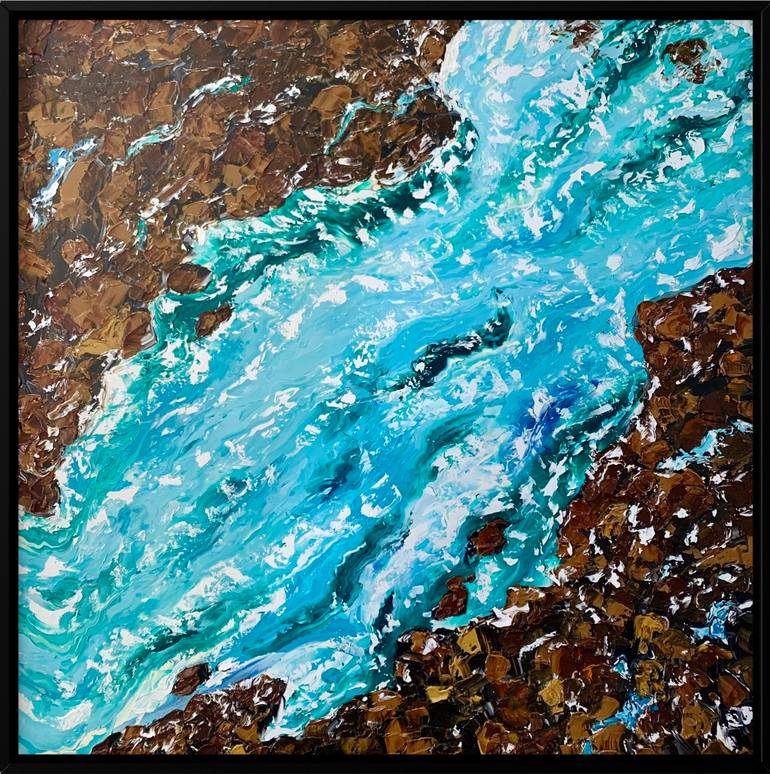 Rock pools Painting by Anjana Rai | Saatchi Art