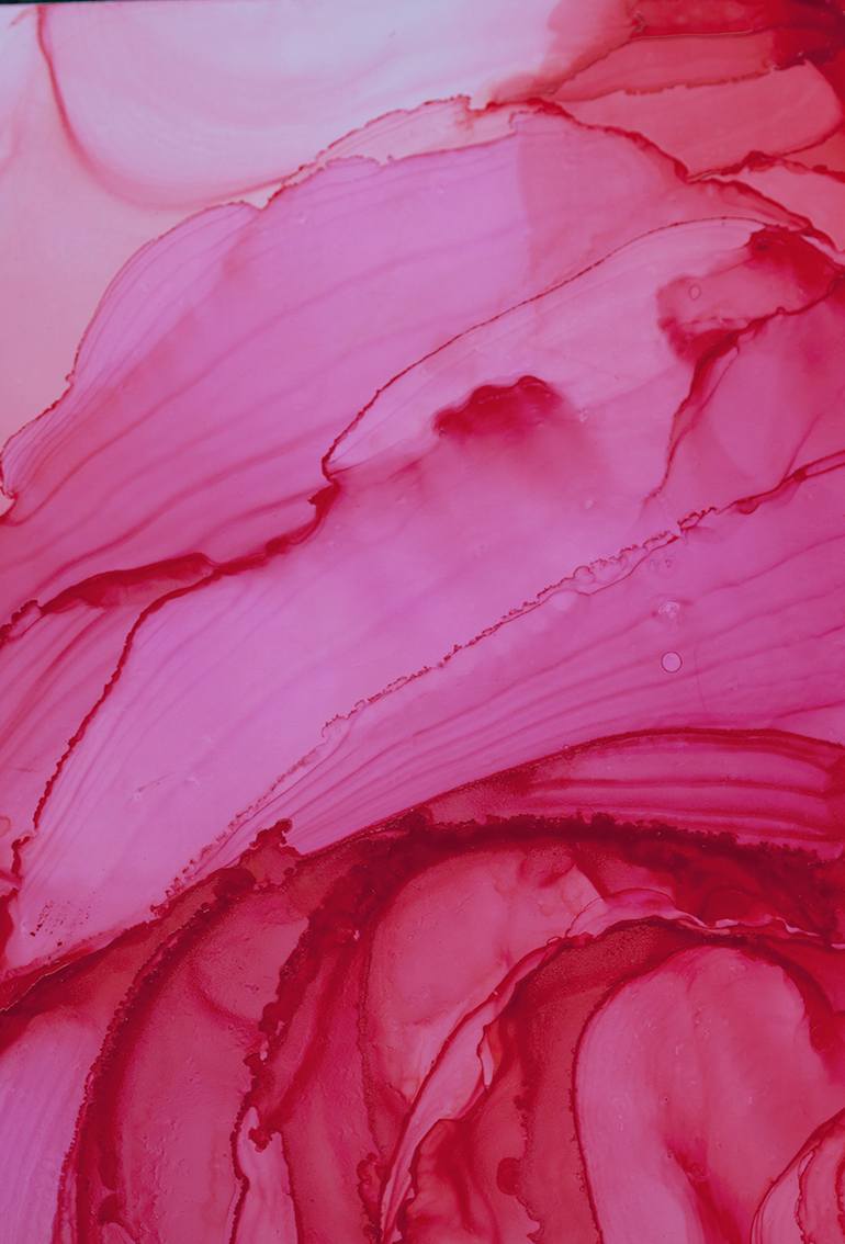 Abstract painting-red 4, alcohol ink Painting by Svetlana Saratova ...