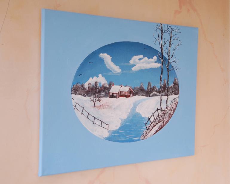 Snow scene Painting by Kenneth Marsden | Saatchi Art