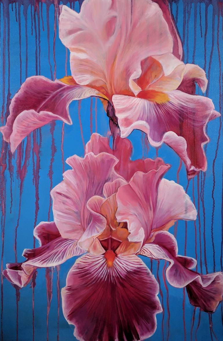 Bleeding Iris Painting by Tatyana Levina | Saatchi Art