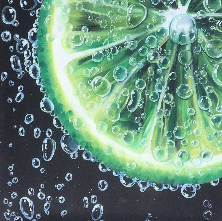 Juicy lime Painting by Olga Bazanova | Saatchi Art