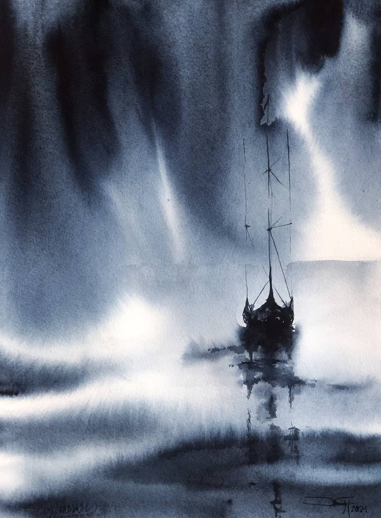 The Perfect storm Painting by Nadezhda Khovaeva | Saatchi Art