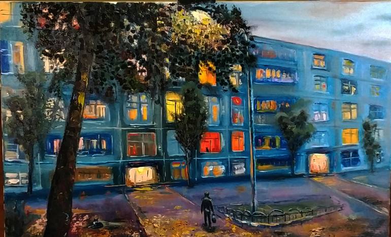 Evening in the city Painting by Alex Surin | Saatchi Art