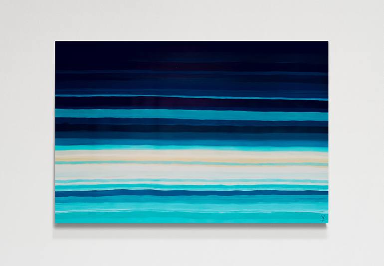 Midnight Ocean – Large Abstract Sea artwork. Teal, navy, blue. Painting ...