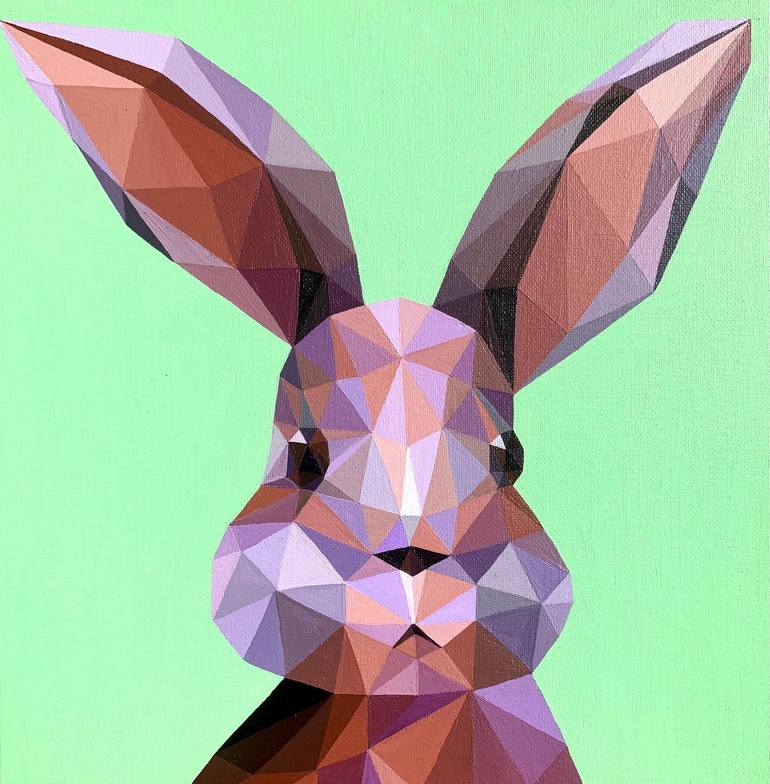 LUCKY RABBIT Painting by Maria Tuzhilkina | Saatchi Art