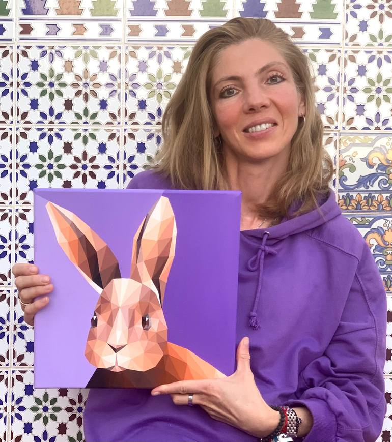 HAPPY RABBIT Painting by Maria Tuzhilkina | Saatchi Art