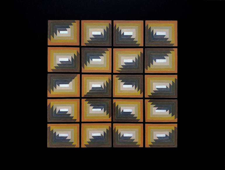 Stacked Blocks II Painting by Michael Lebson | Saatchi Art