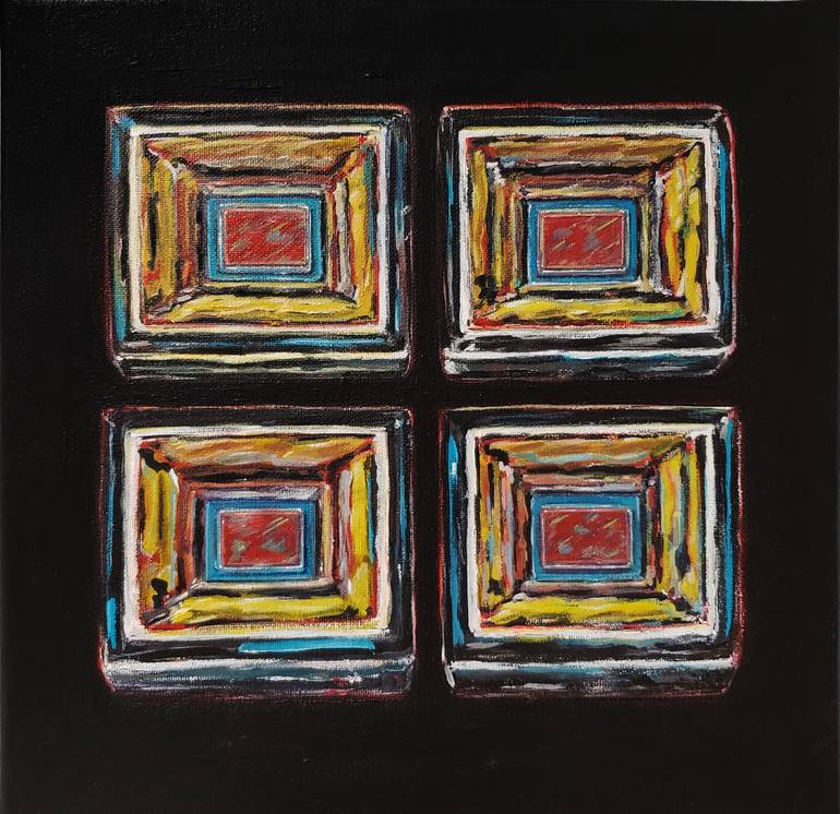 Chaos Boxes Painting by Michael Lebson | Saatchi Art