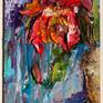 Bright floral diptych. Impasto oil miniature. Painting by Olha Stas ...