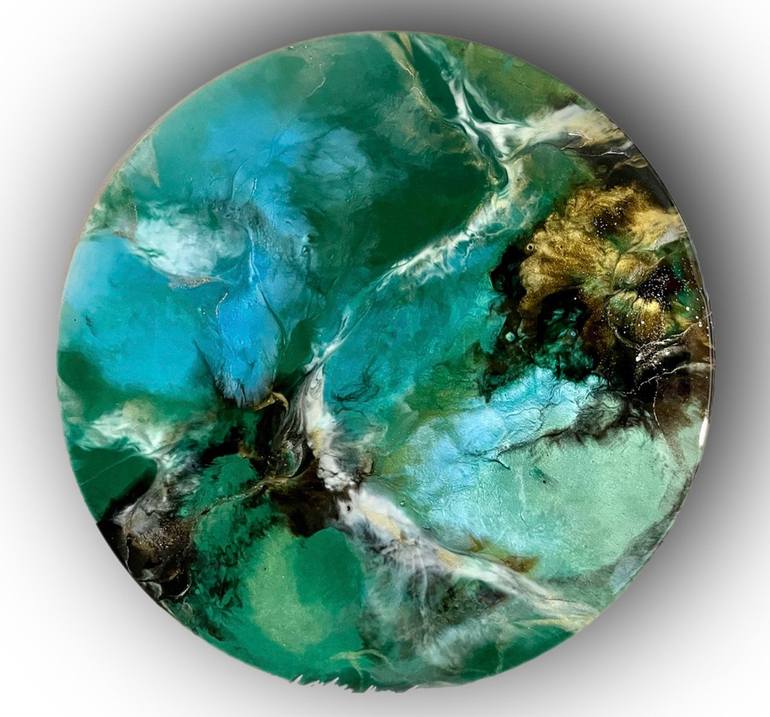 Geode malachite Painting by Olha Stas | Saatchi Art