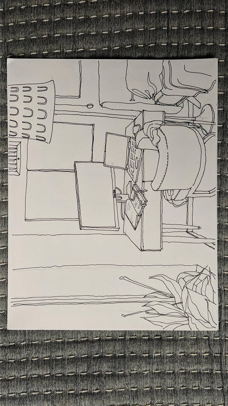 sketch of home office during corona outbreak Drawing by Niusha Arndt ...