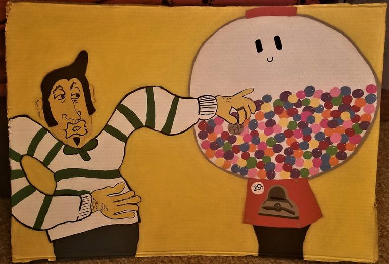 Happy Chewing Gum Composition Painting by Cameron Ostroff | Saatchi Art