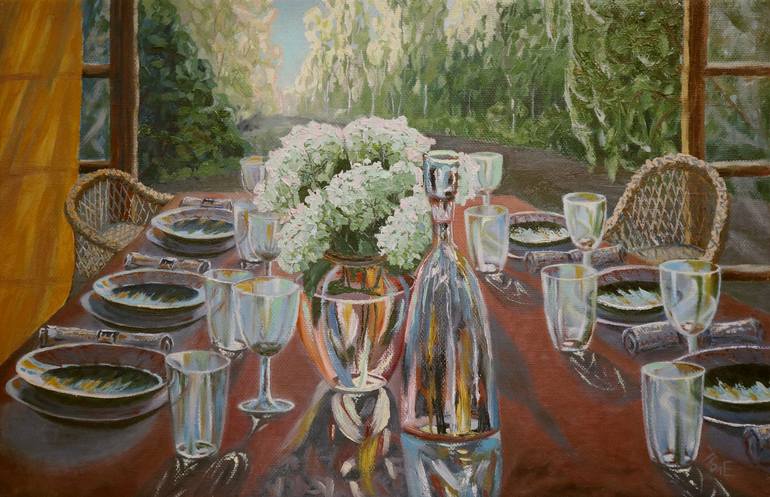 The traditions of family dinners Painting by Olga Polishchuk | Saatchi Art