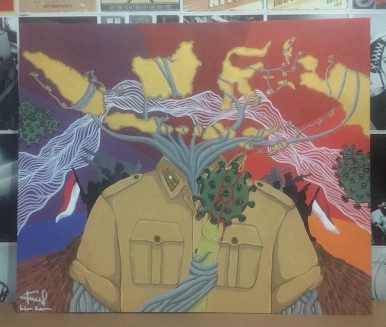 Penjajahan Kasat Mata Painting by Lalu Rozzi | Saatchi Art