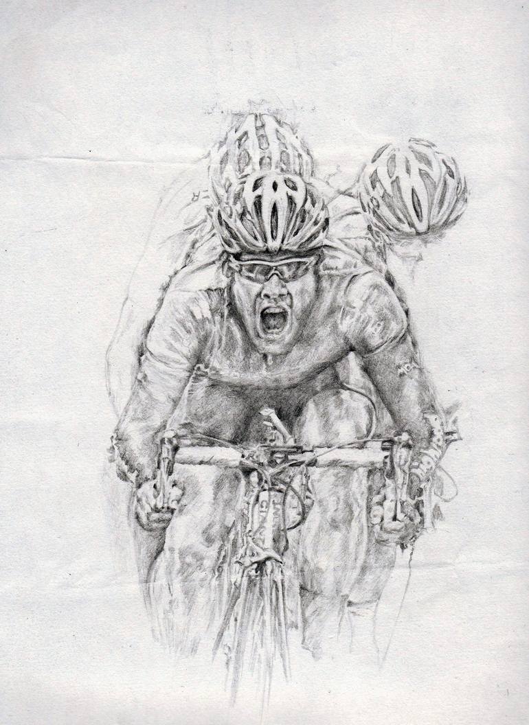 Sketch of a cyclist Drawing by Aoife Murphy | Saatchi Art