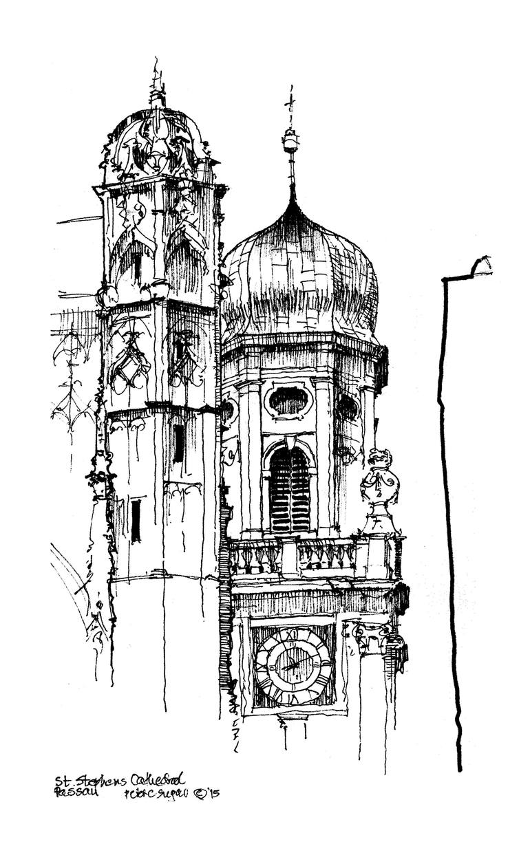 St. Stephens Cathedral, Passau, Germany Drawing by Peter Sugar ...
