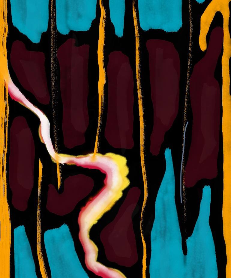 River of fire Drawing by Ivano Frau | Saatchi Art