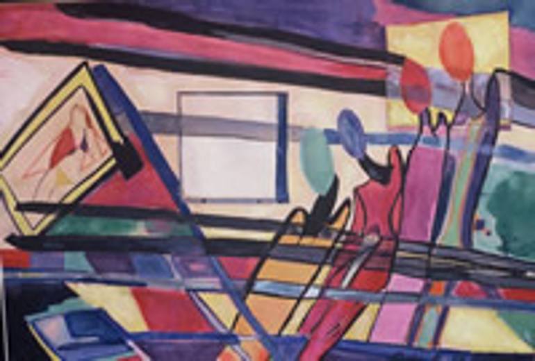 4 girls watching TV Drawing by Ritter Northup | Saatchi Art