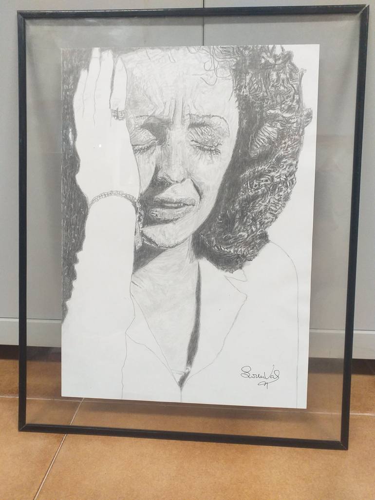 EDITH PIAF PORTRAIT Drawing by Lorenzo Valenzuela | Saatchi Art