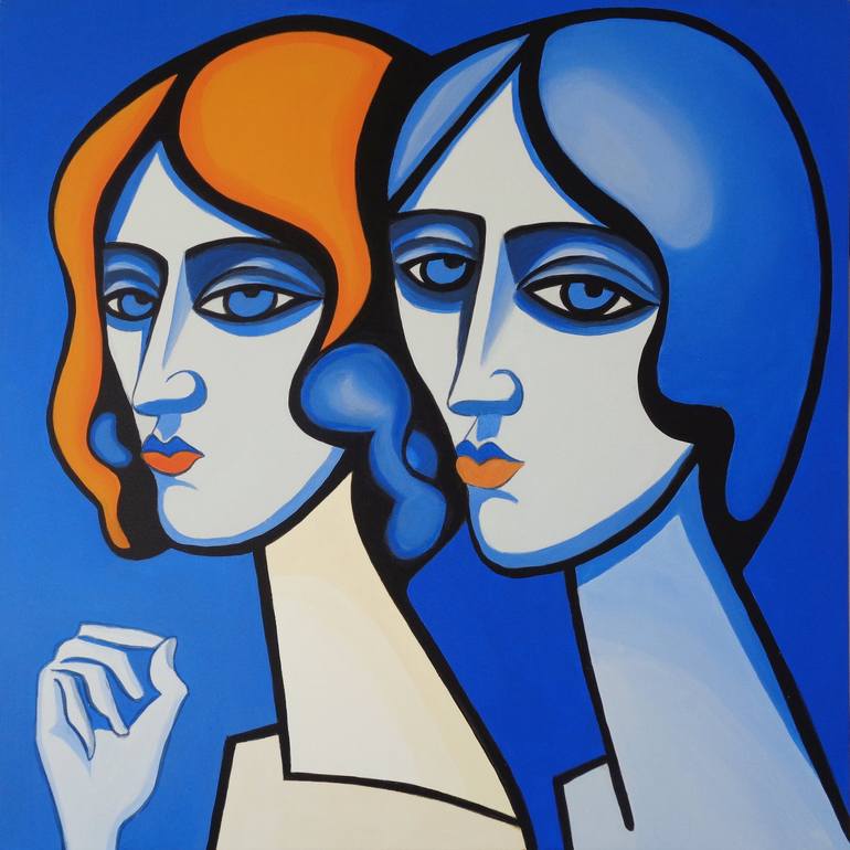 Sisters Painting by Elena Popa | Saatchi Art